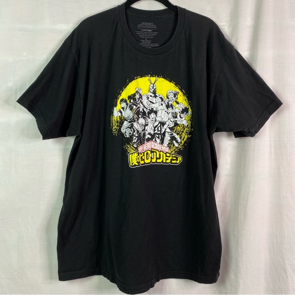 Funimation | Shirts | Mha My Hero Academia Yellow Graphic Black Tshirt ...